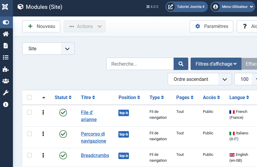 Comment créer un site multilingue avec Joomla 4